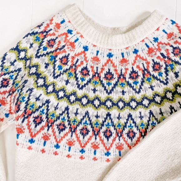 aerie | Sweaters | Aerie Oversized Fair Isle Cream Sweater Tunic | Poshmark